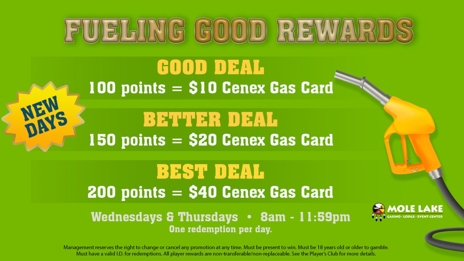 Get Your Lucky Break! - Crandon, Wisconsin - Mole Lake Casino & Lodge