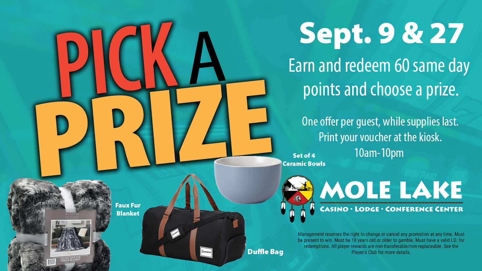 Get Your Lucky Break! - Crandon, Wisconsin - Mole Lake Casino & Lodge