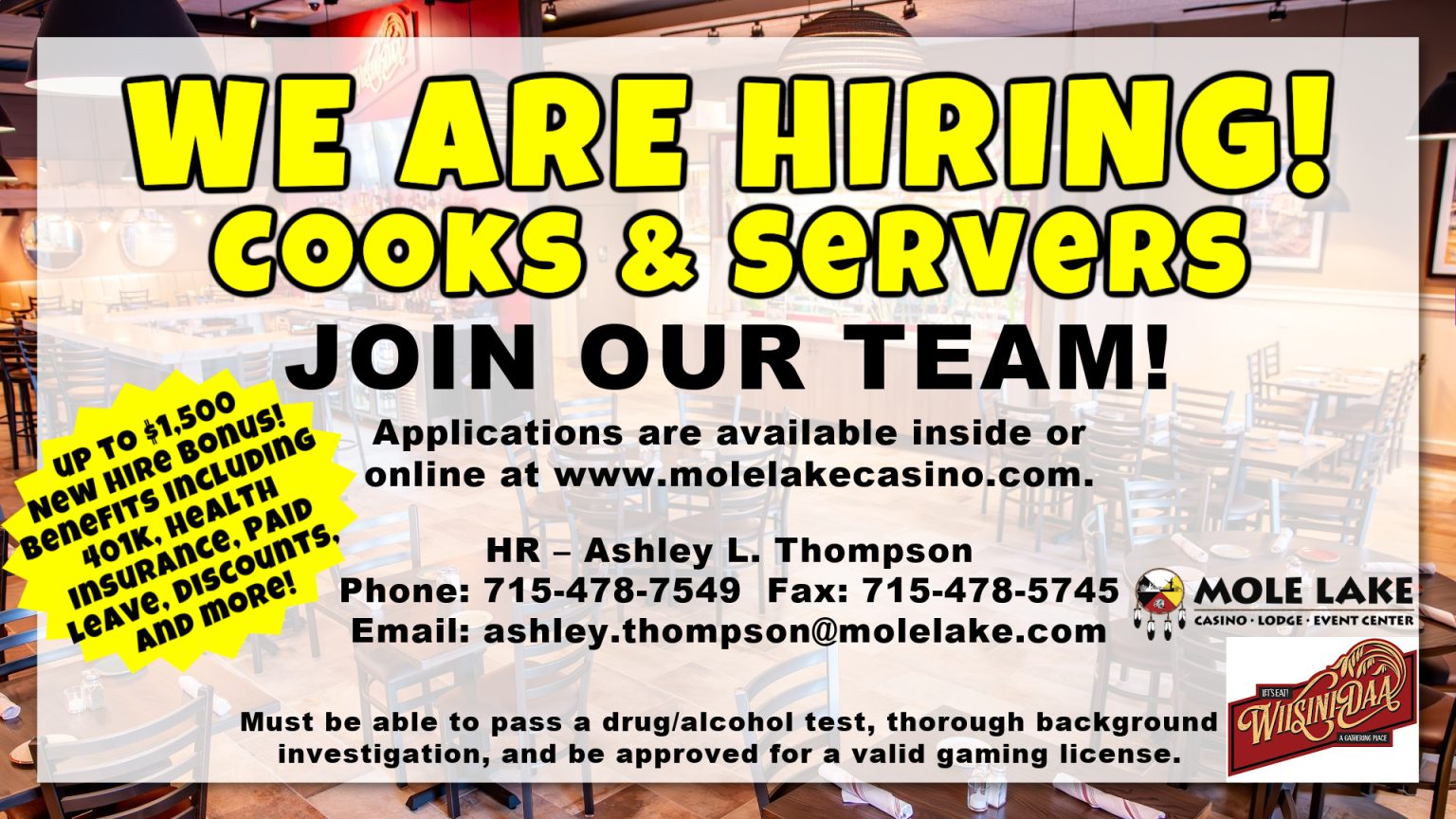 Get Your Lucky Break! - Crandon, Wisconsin - Mole Lake Casino & Lodge